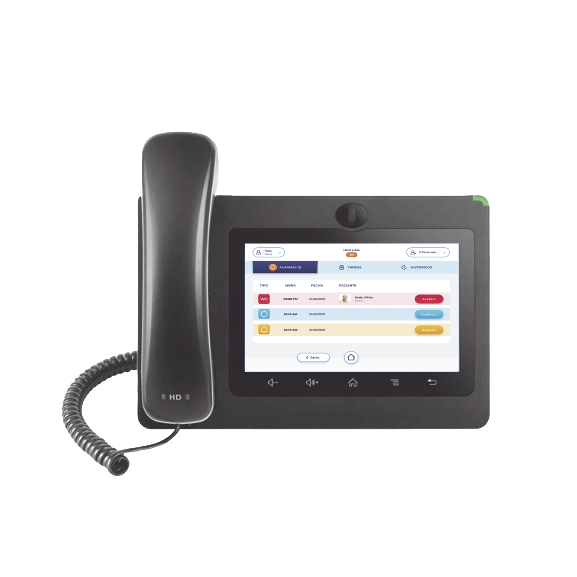 CONSOLA DE ENFERMERA IP PoE CON PANTALLA, SISTEMA ANDROID Y APP ASISTE – Ingenieria Servirent Shop